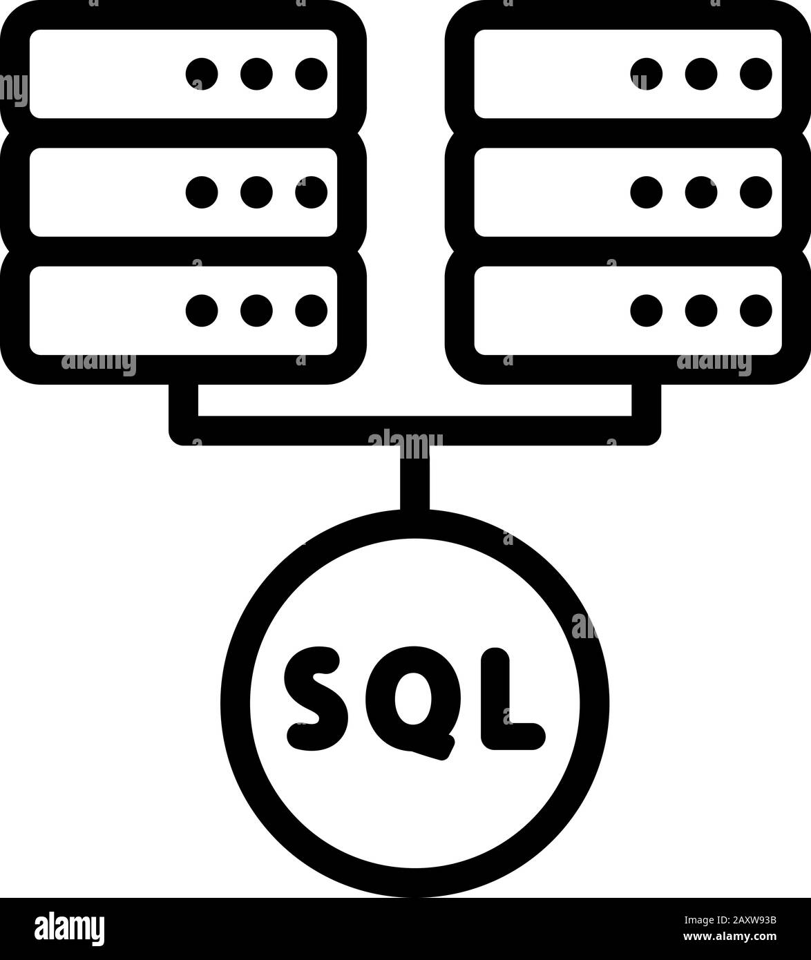 the database is an icon vector. Isolated contour symbol illustration ...