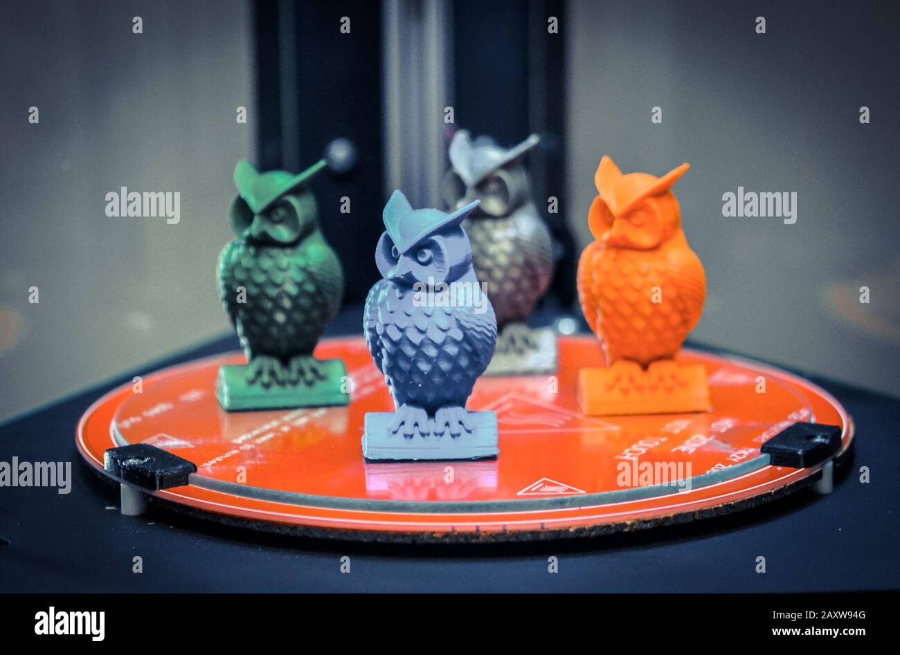 Objects are inside the three-axis 3d printer on which they were created ...