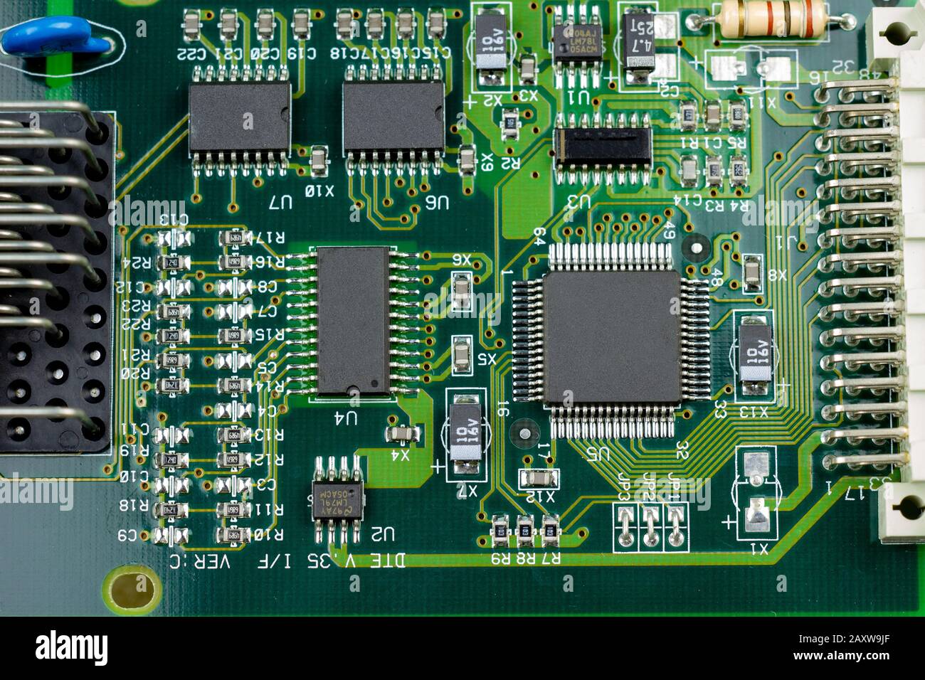 Electronic circuit board part of electronic machine component concept ...