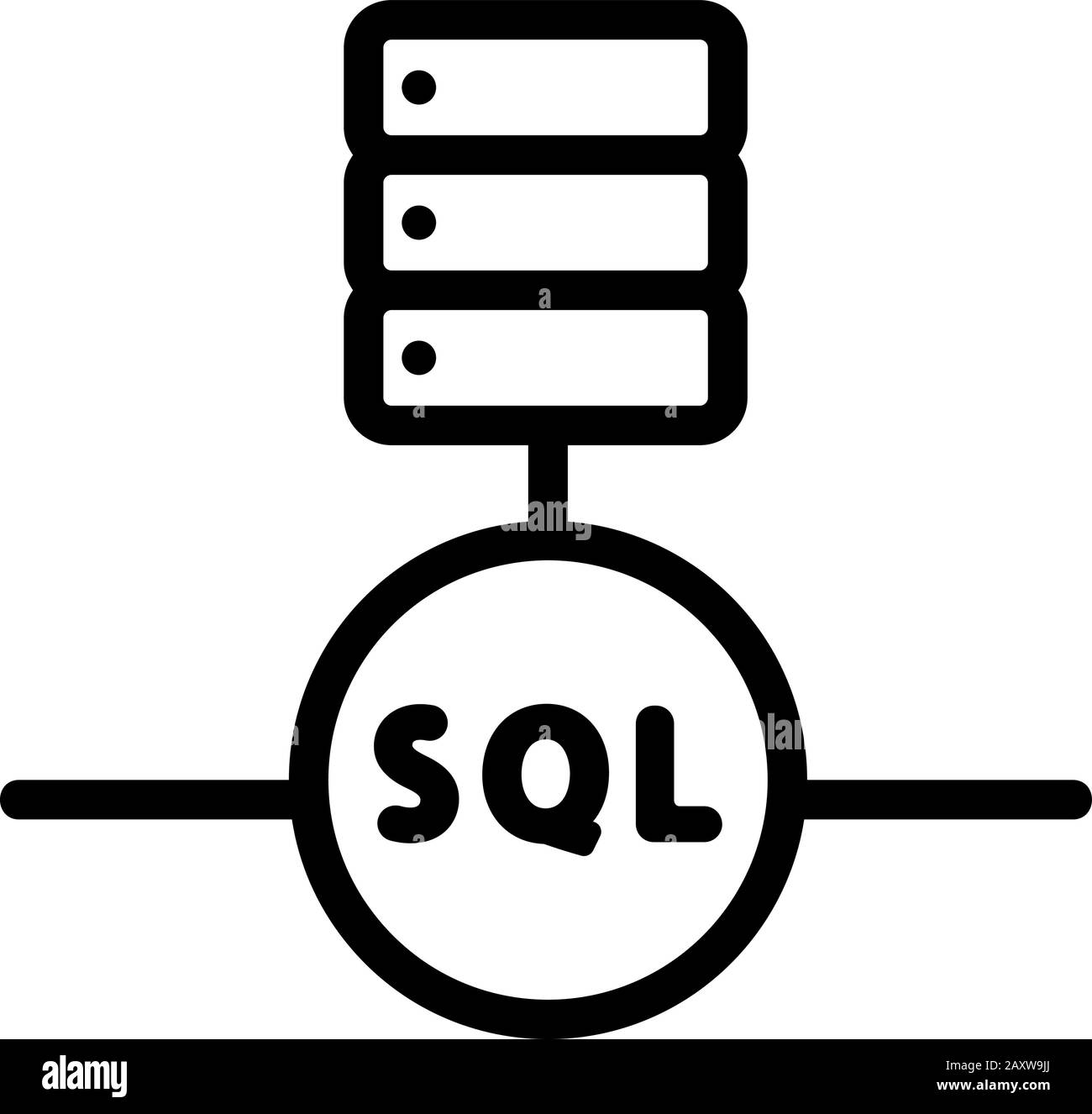 the database is an icon vector. Isolated contour symbol illustration ...