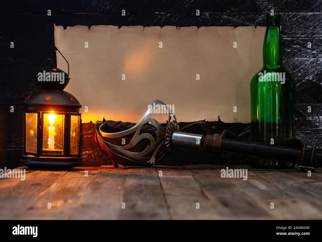candle scroll sword Stock Photo - Alamy