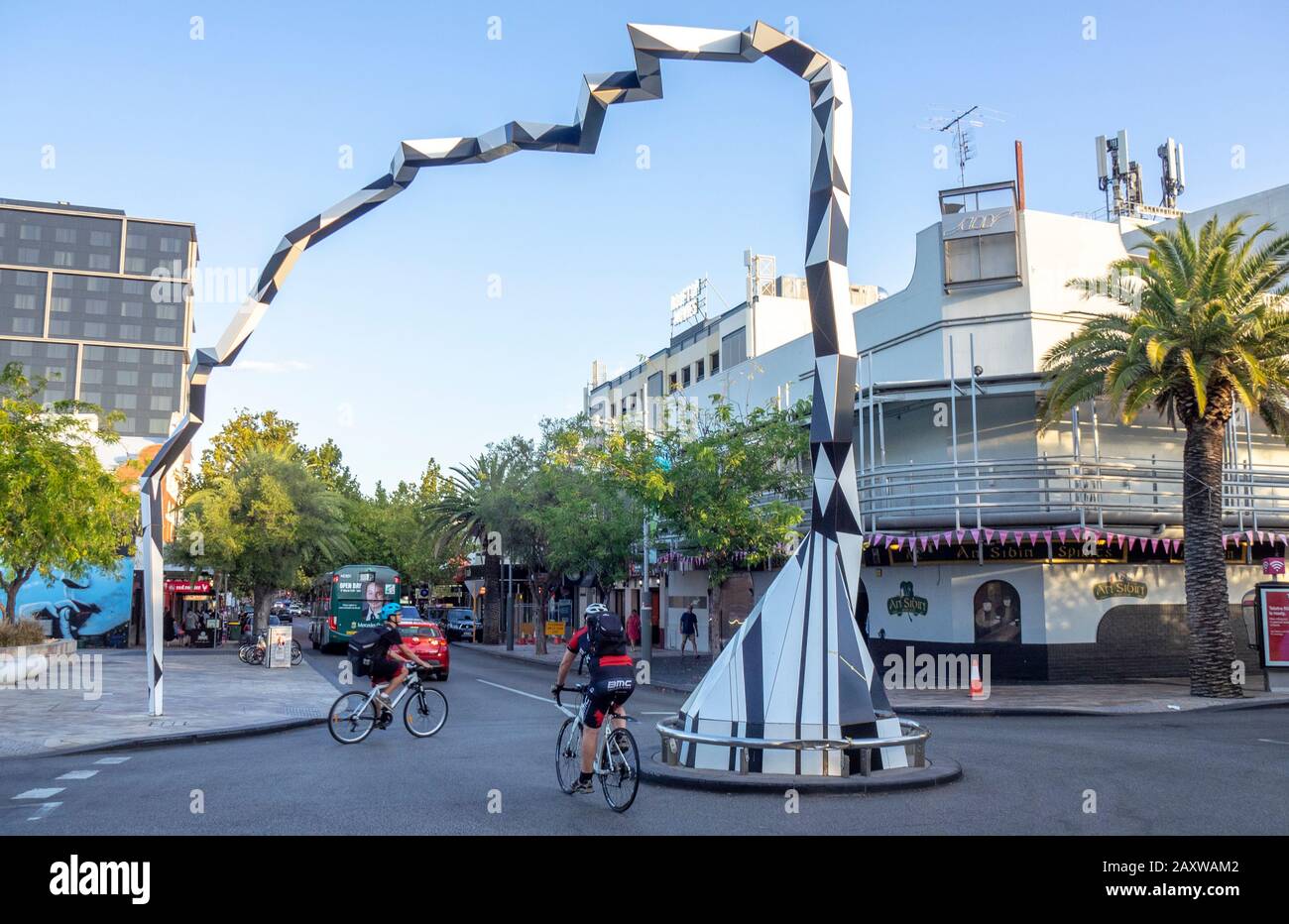 Cyclist roundabout australia hi-res stock photography and images - Alamy