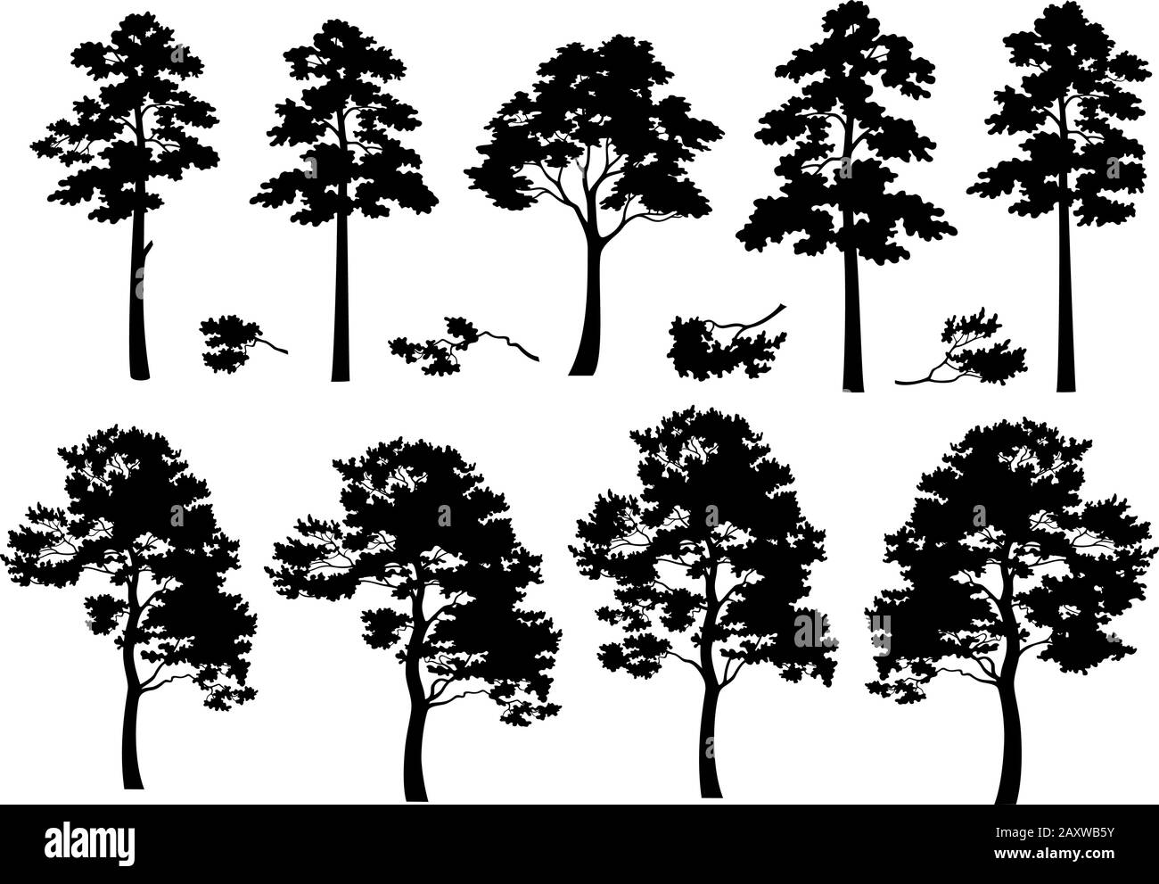 Tree trees silhouettes Stock Vector Images - Alamy