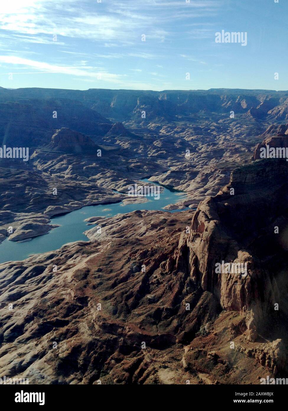 Aerial view of Lake Powell Reservoir in the Glen Canyon National ...