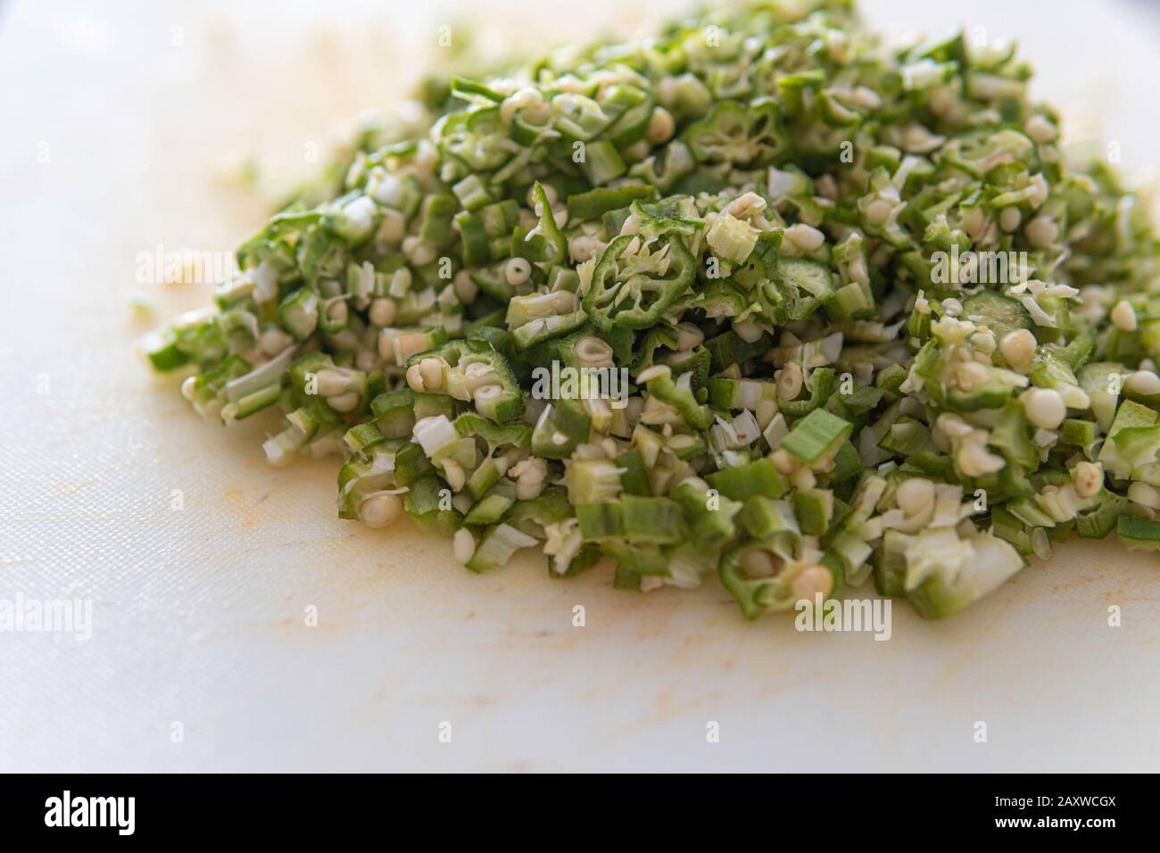 Chopped fresh okra hi-res stock photography and images - Alamy
