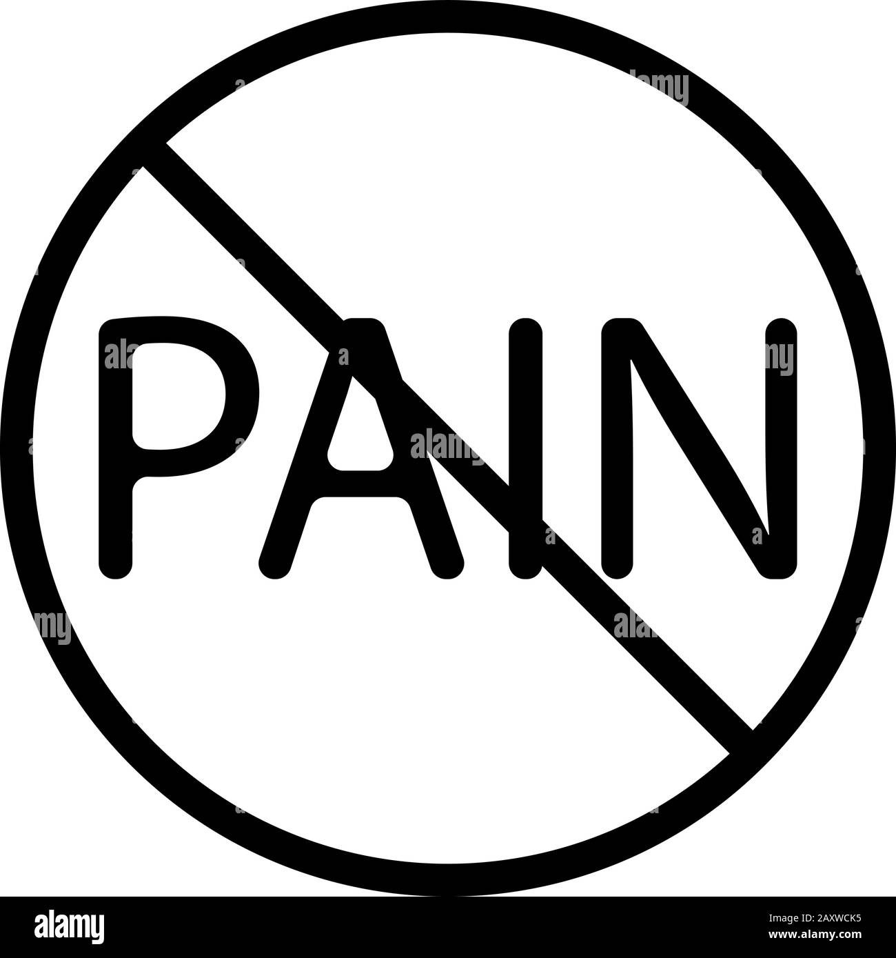 pain icon vector. Isolated contour symbol illustration Stock Vector ...