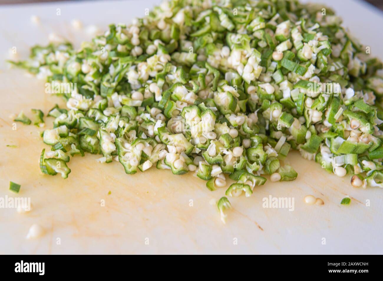 Chopped fresh okra hi-res stock photography and images - Alamy