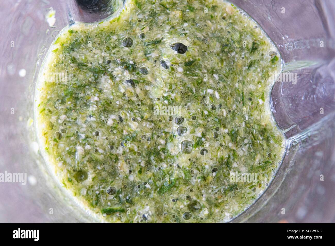 fresh raw cut Okra - okro in a blender Stock Photo - Alamy