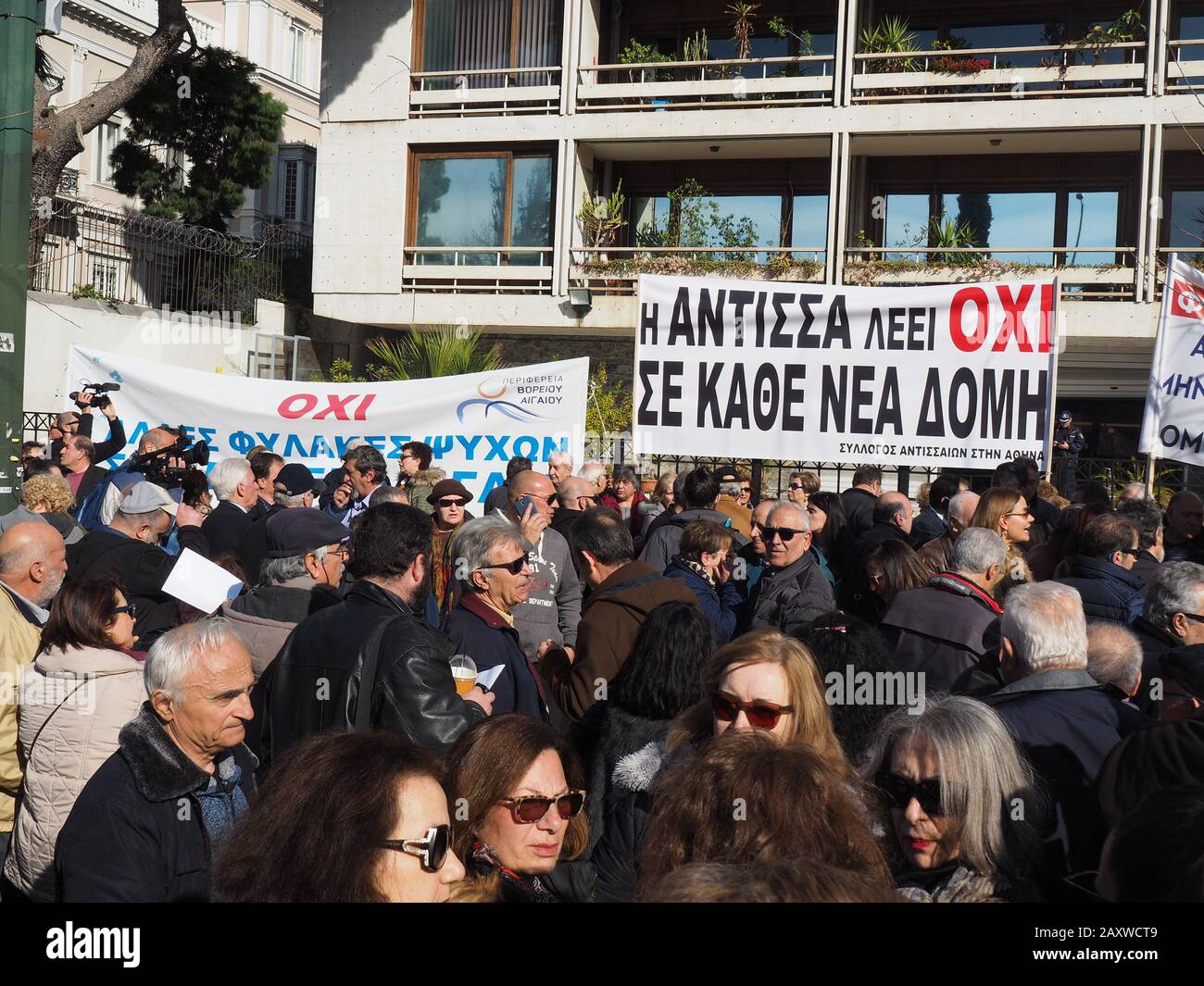 Athens, Greece. 13th Feb, 2020. Greek Island residents protest in ...