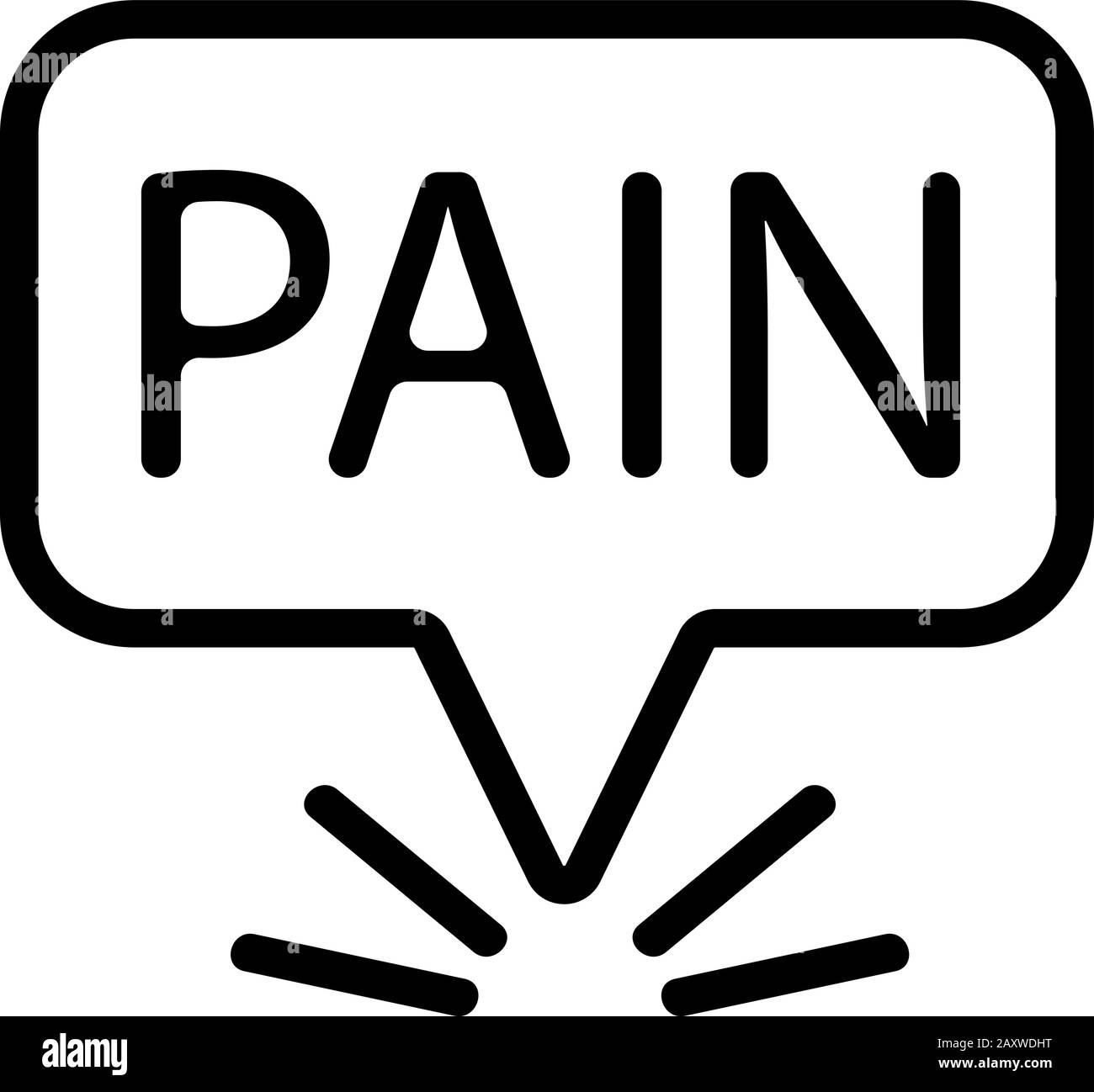 pain icon vector. Isolated contour symbol illustration Stock Vector ...