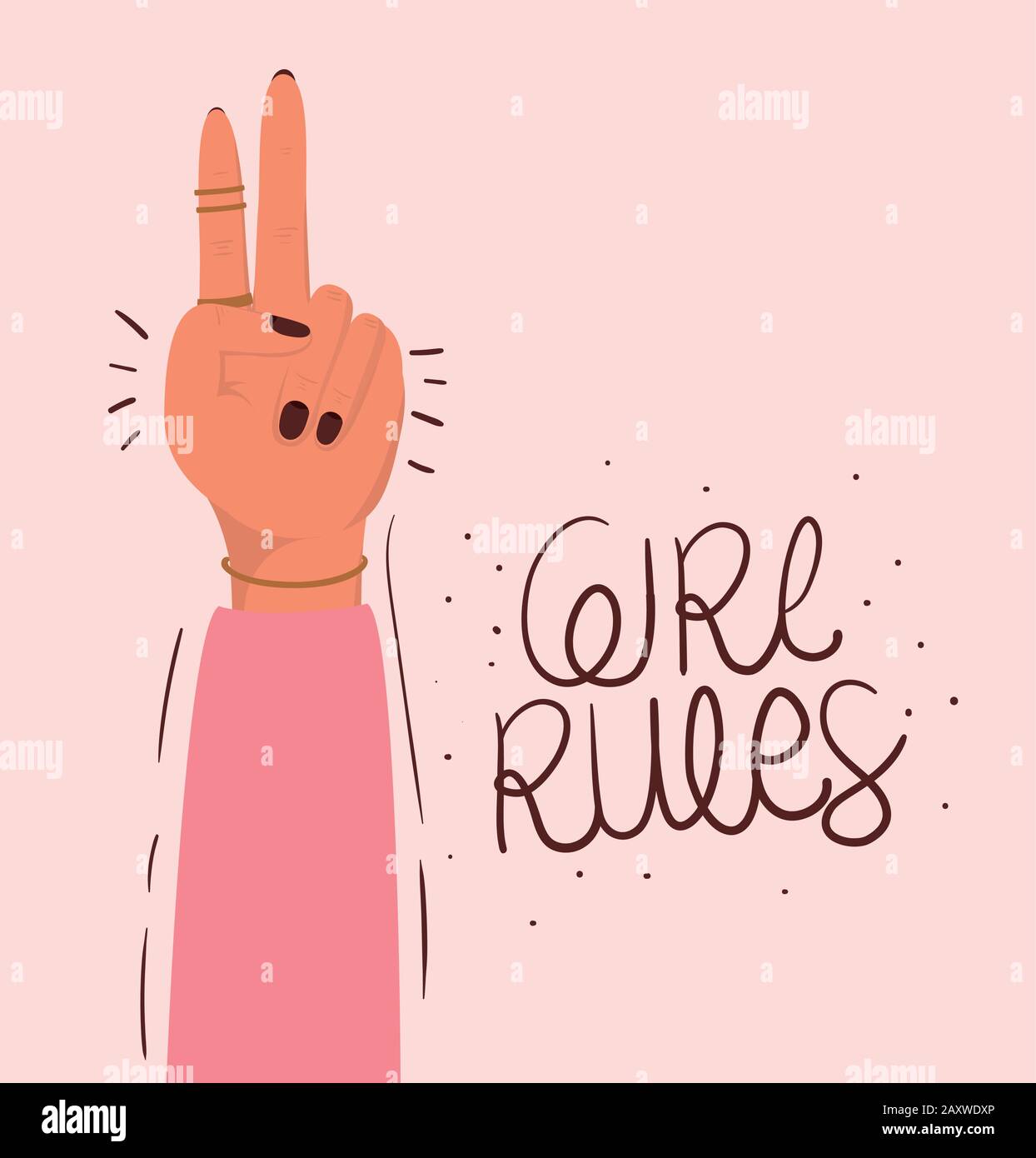 Hand and girl rules of women empowerment vector design Stock Vector ...