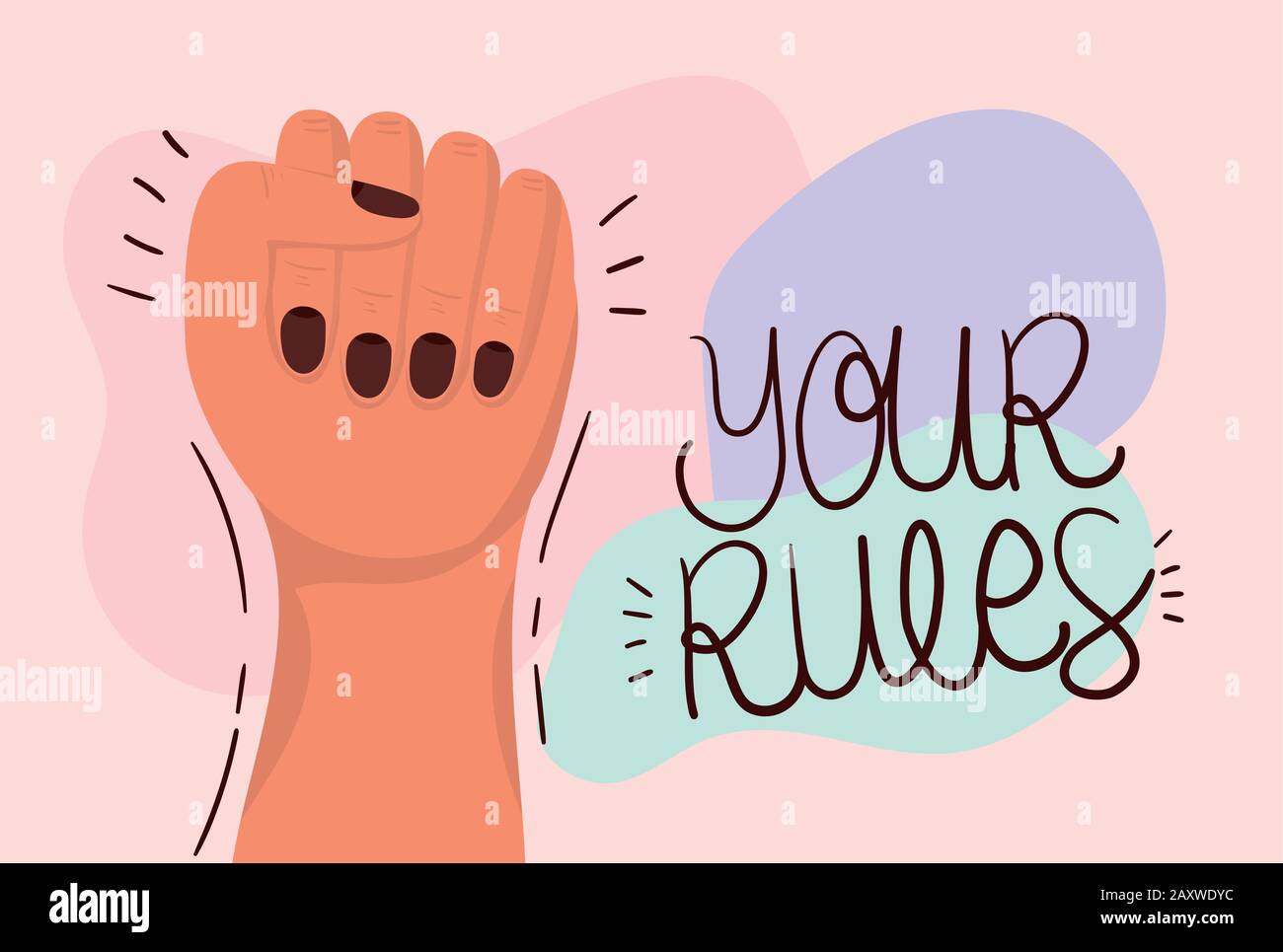 Hand fist and your rules of women empowerment vector design Stock ...