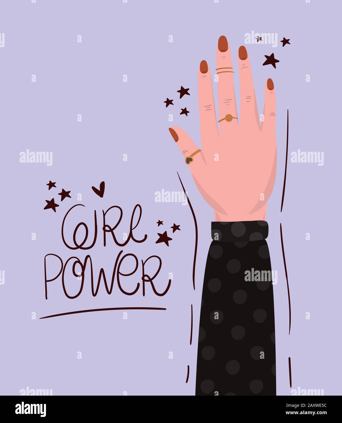 Hand and girl power of women empowerment vector design Stock Vector ...
