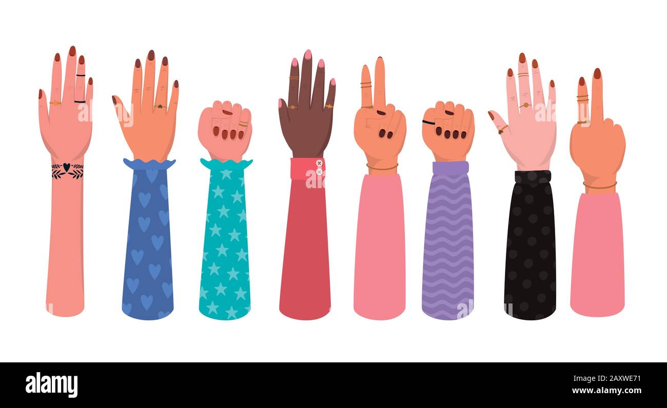 Hands set of women empowerment vector design Stock Vector Image & Art ...