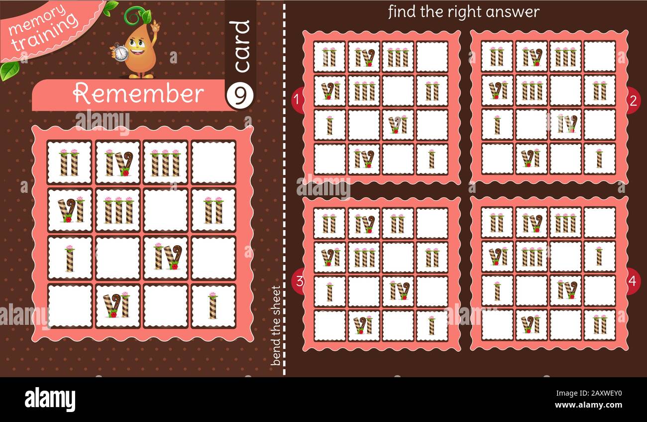 memory training for children and adults. task of the game is to ...