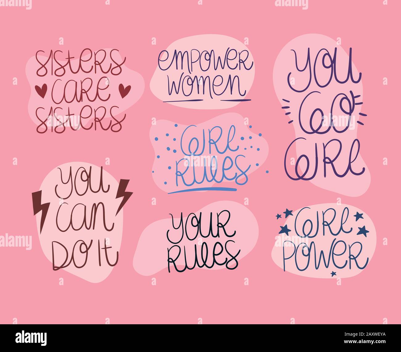 Texts set of women empowerment vector design Stock Vector Image & Art ...