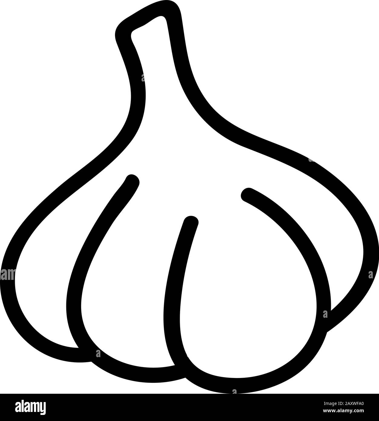 garlic icon vector. Isolated contour symbol illustration Stock Vector ...