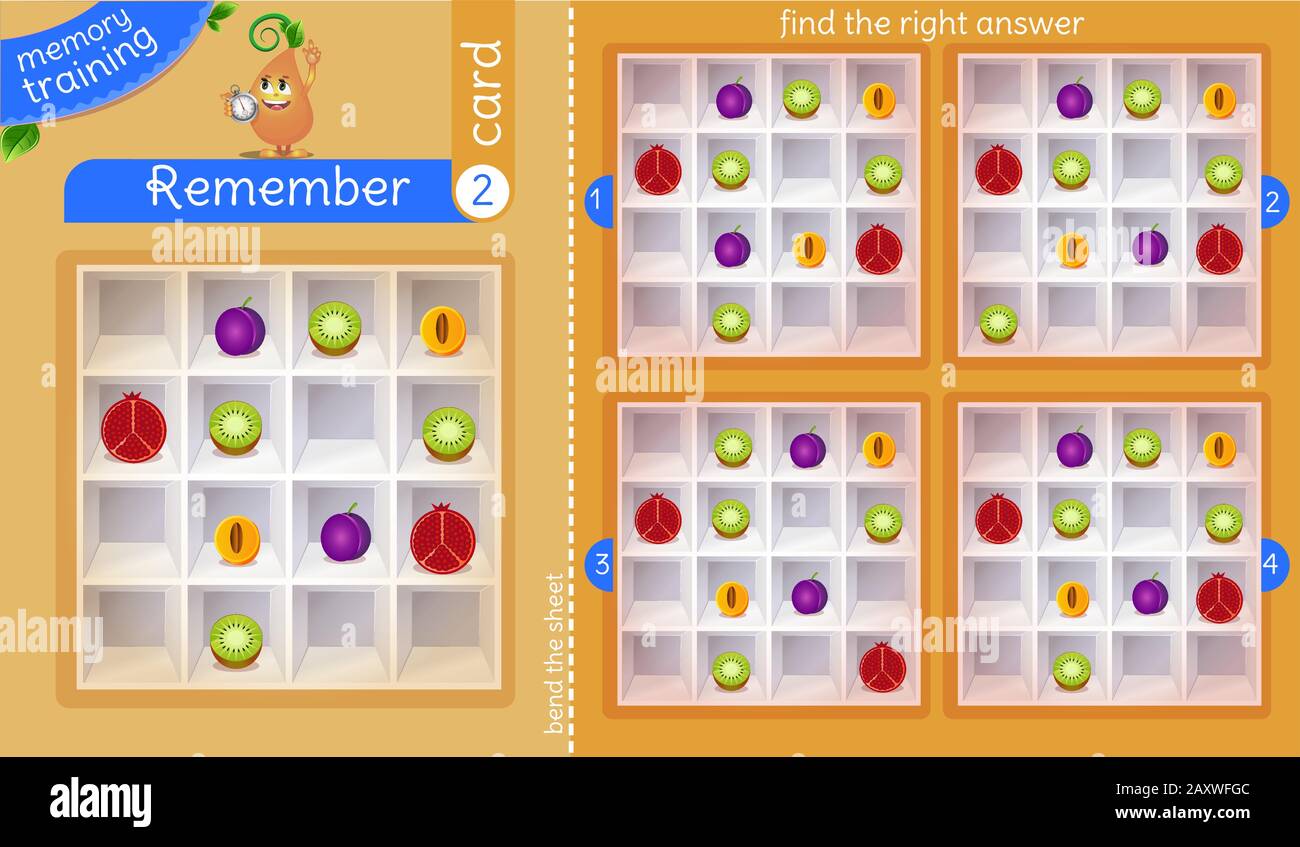 memory training for children and adults. task of the game is to ...