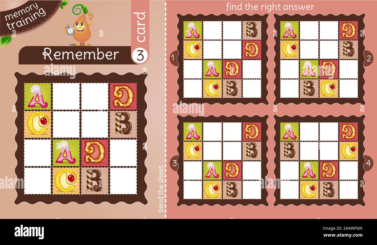 memory training for children and adults. task of the game is to ...