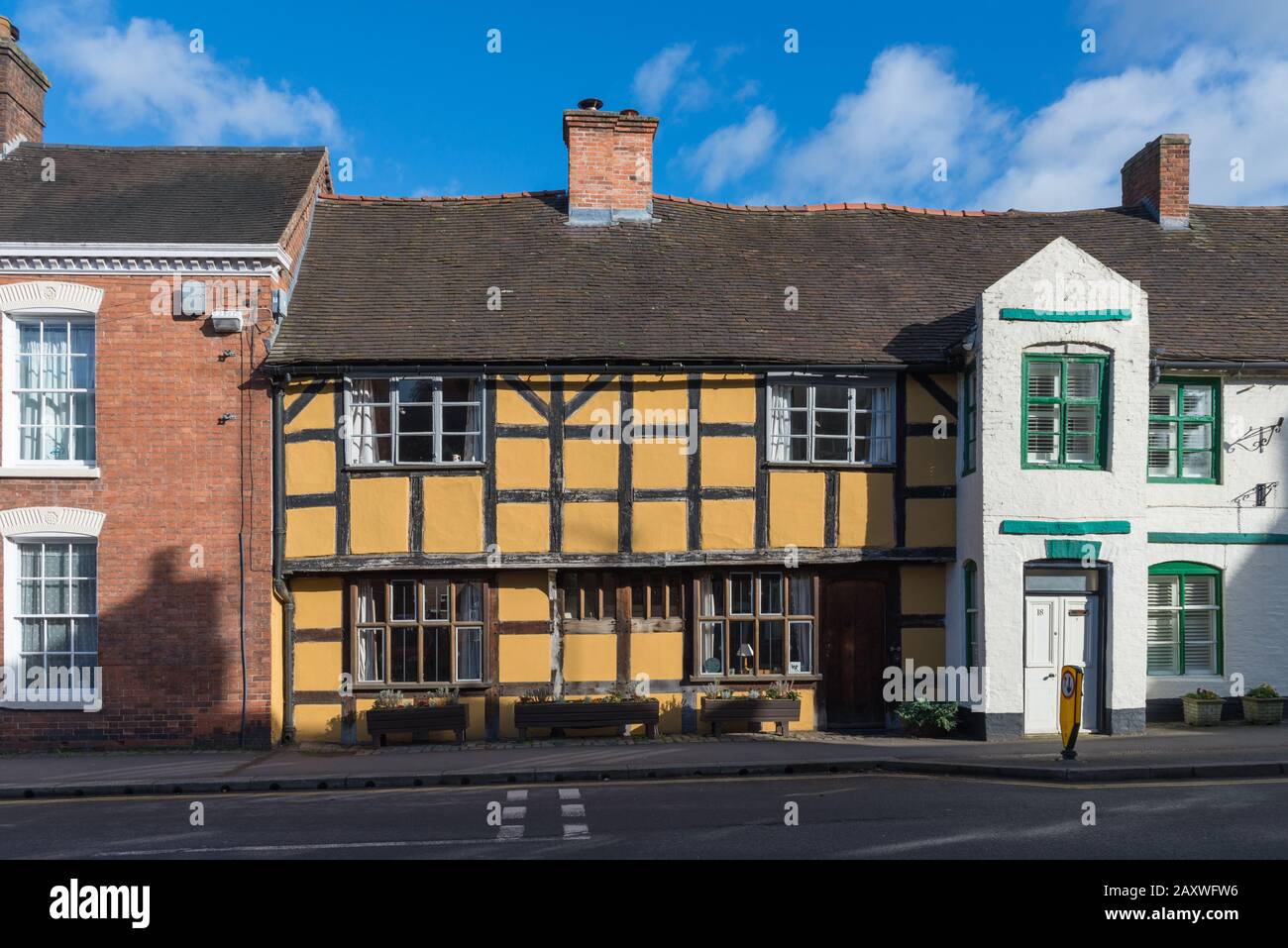 Old timber framed house in the village of Kinver, South Staffordshire ...
