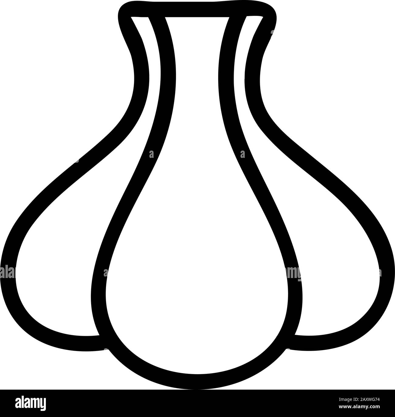 garlic icon vector. Isolated contour symbol illustration Stock Vector ...