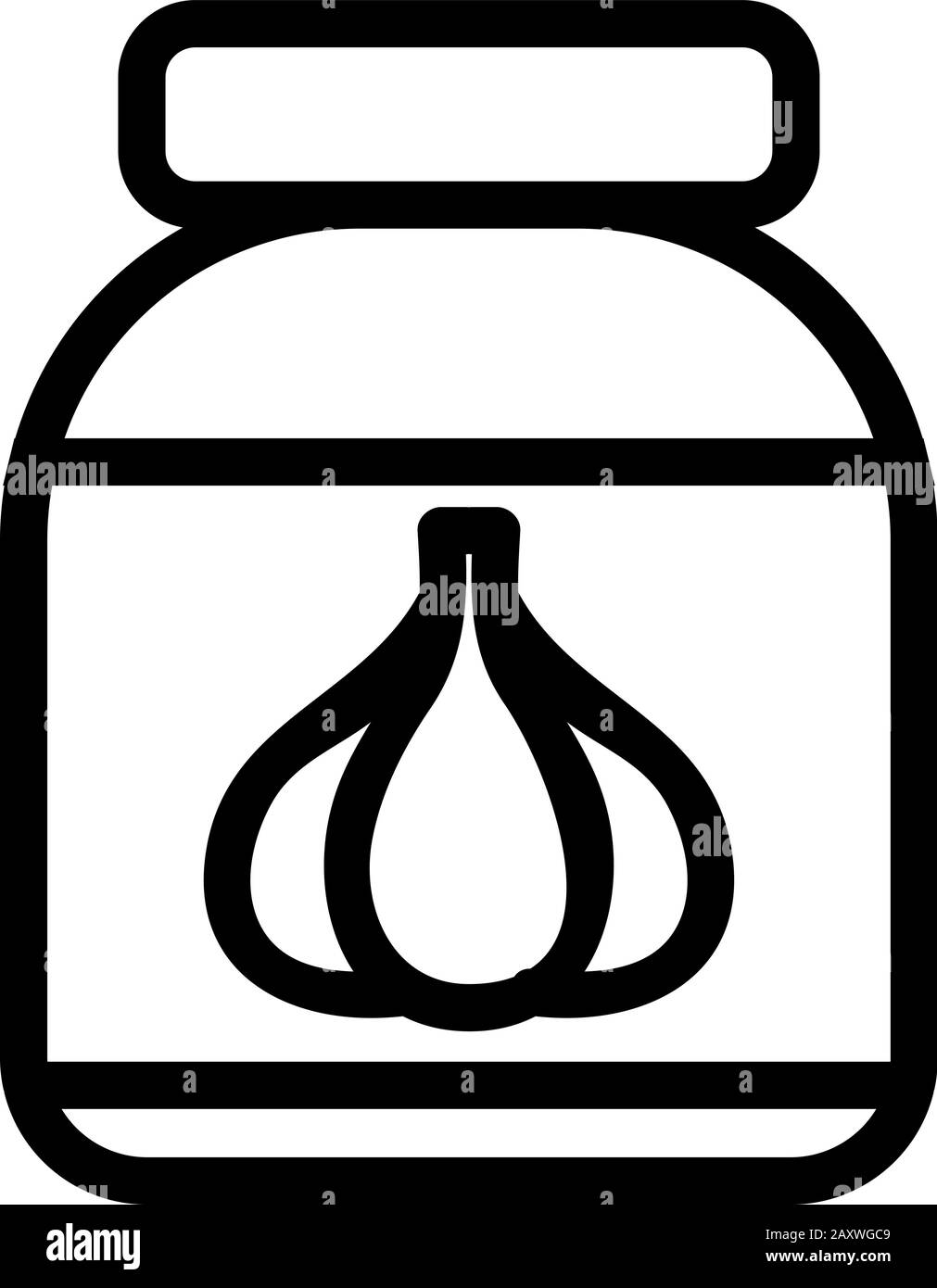 garlic icon vector. Isolated contour symbol illustration Stock Vector ...