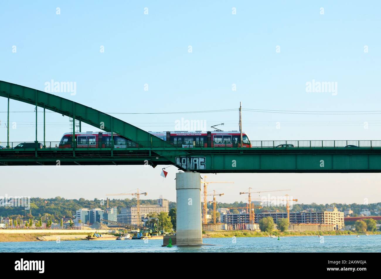 Belgrade old trams bridge Stock Photo - Alamy