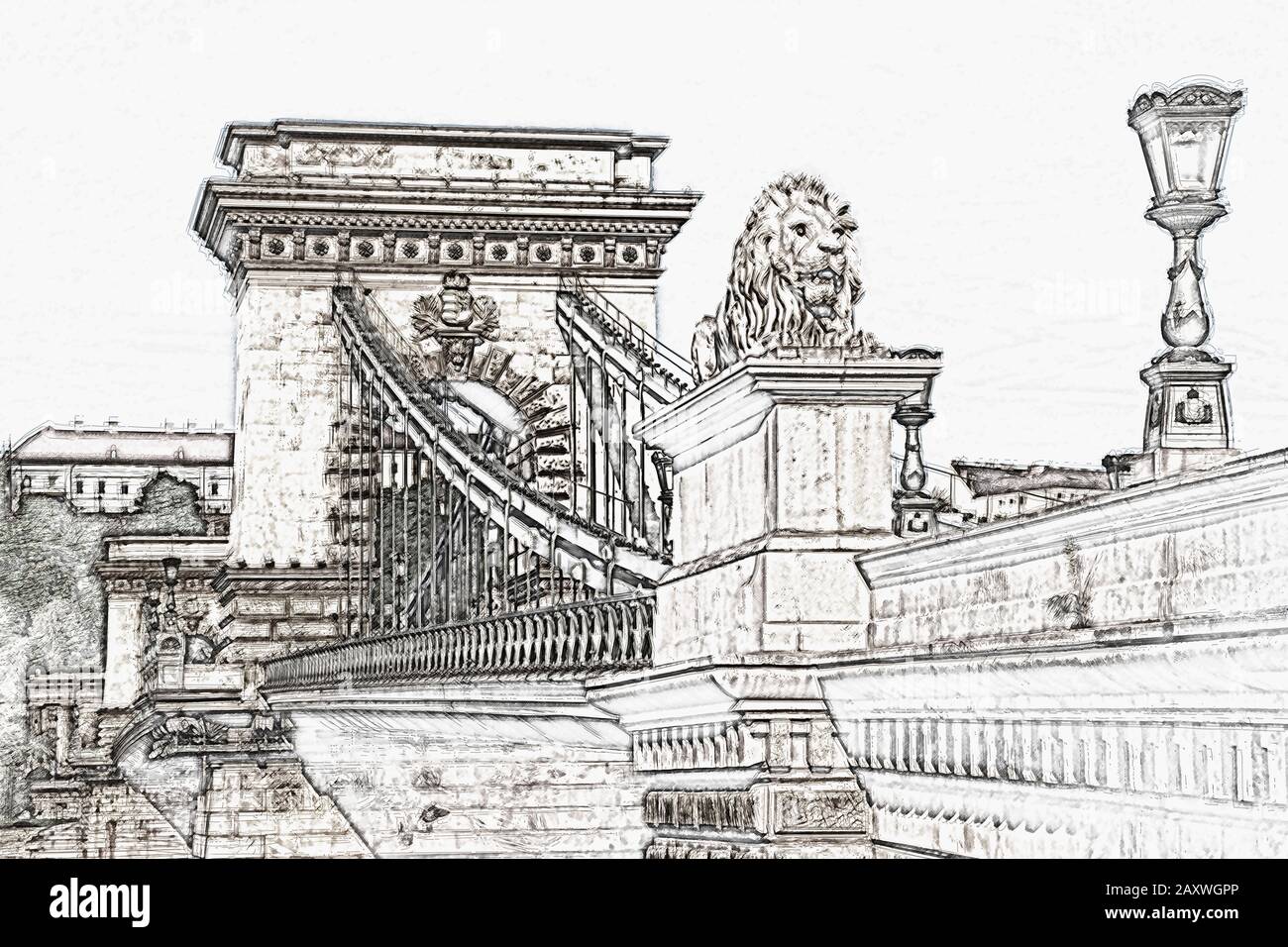 Rope bridge drawing hi-res stock photography and images - Alamy