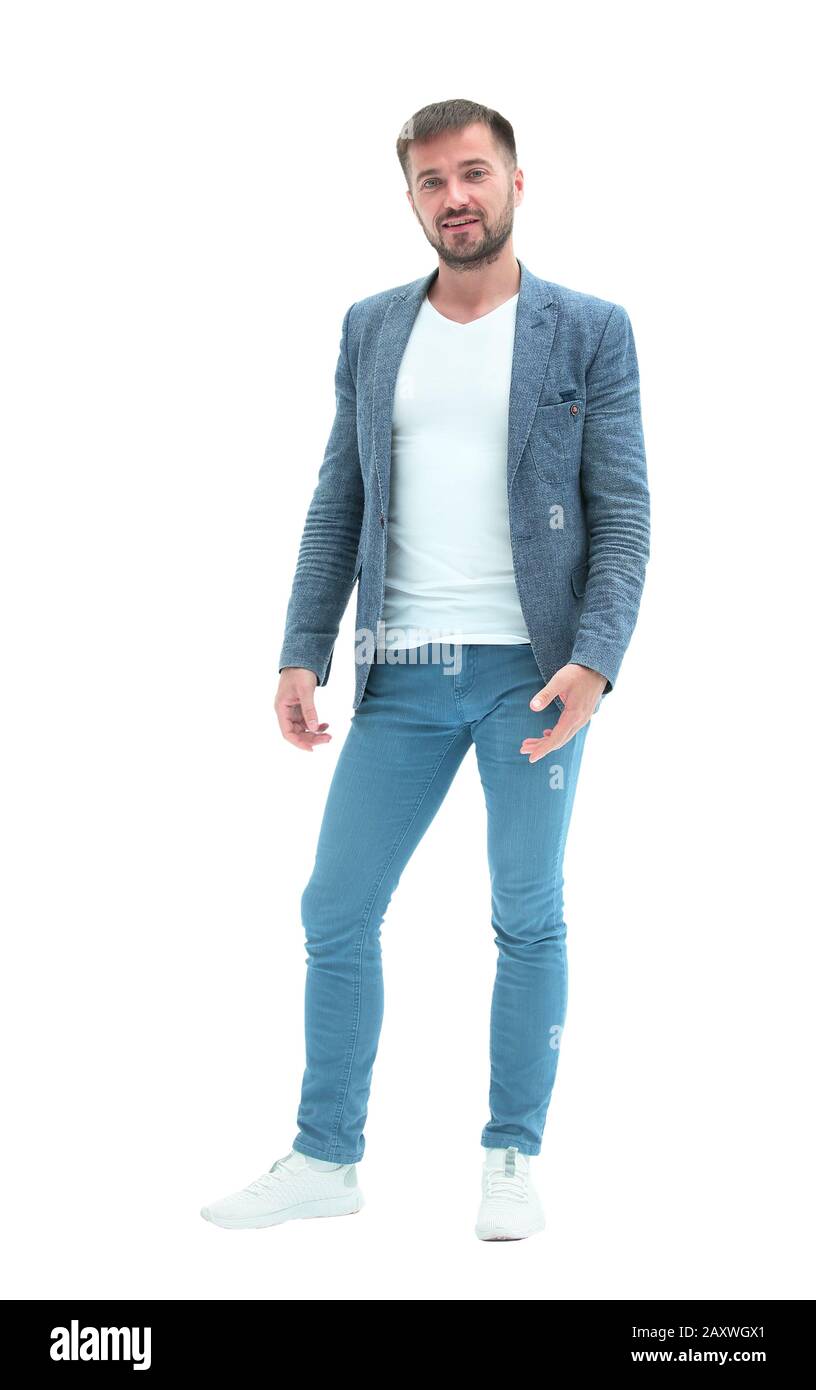 in full growth. portrait of a stylish young man Stock Photo - Alamy