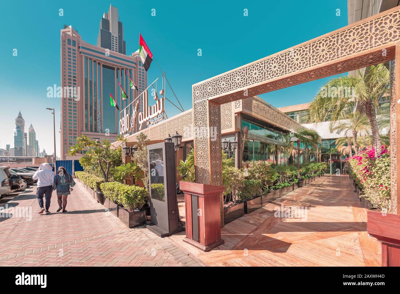 26 November 2019, Dubai, UAE: Cello restaurant and high-rise ...