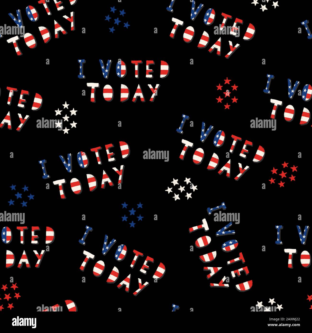 Voting elections seamless background. I voted today hand drawn ...