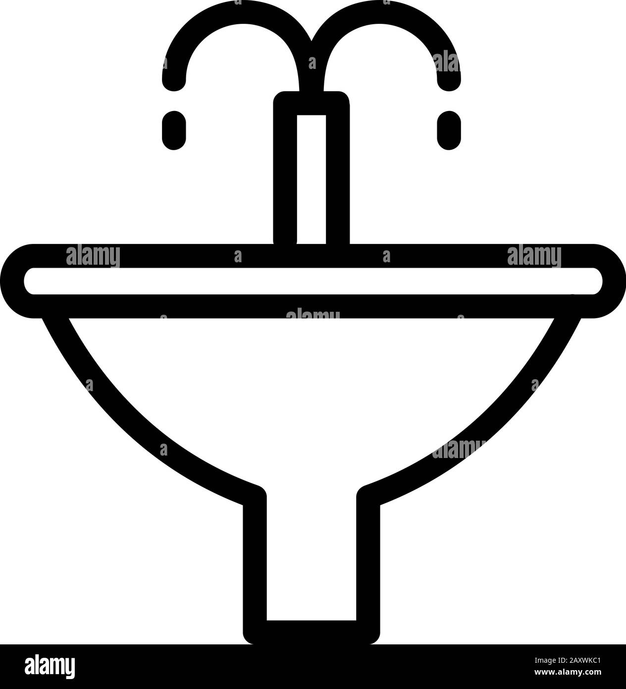 fountain drinking vector icon. Isolated contour symbol illustration ...