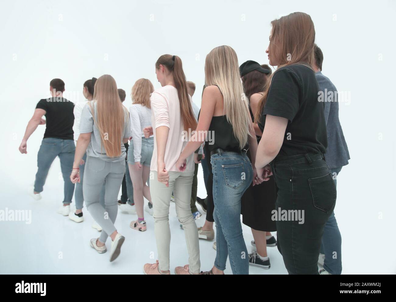 group of successful young people stepping forward Stock Photo - Alamy