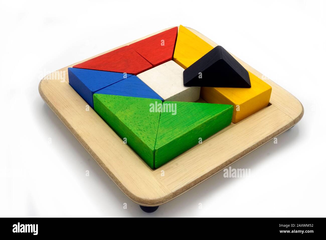 Tangram, Chinese traditional puzzle game made of different colorful ...