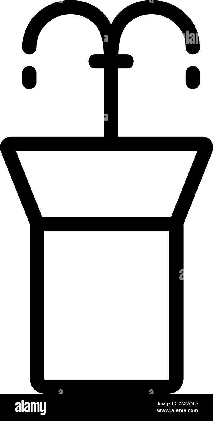 fountain drinking vector icon. Isolated contour symbol illustration ...