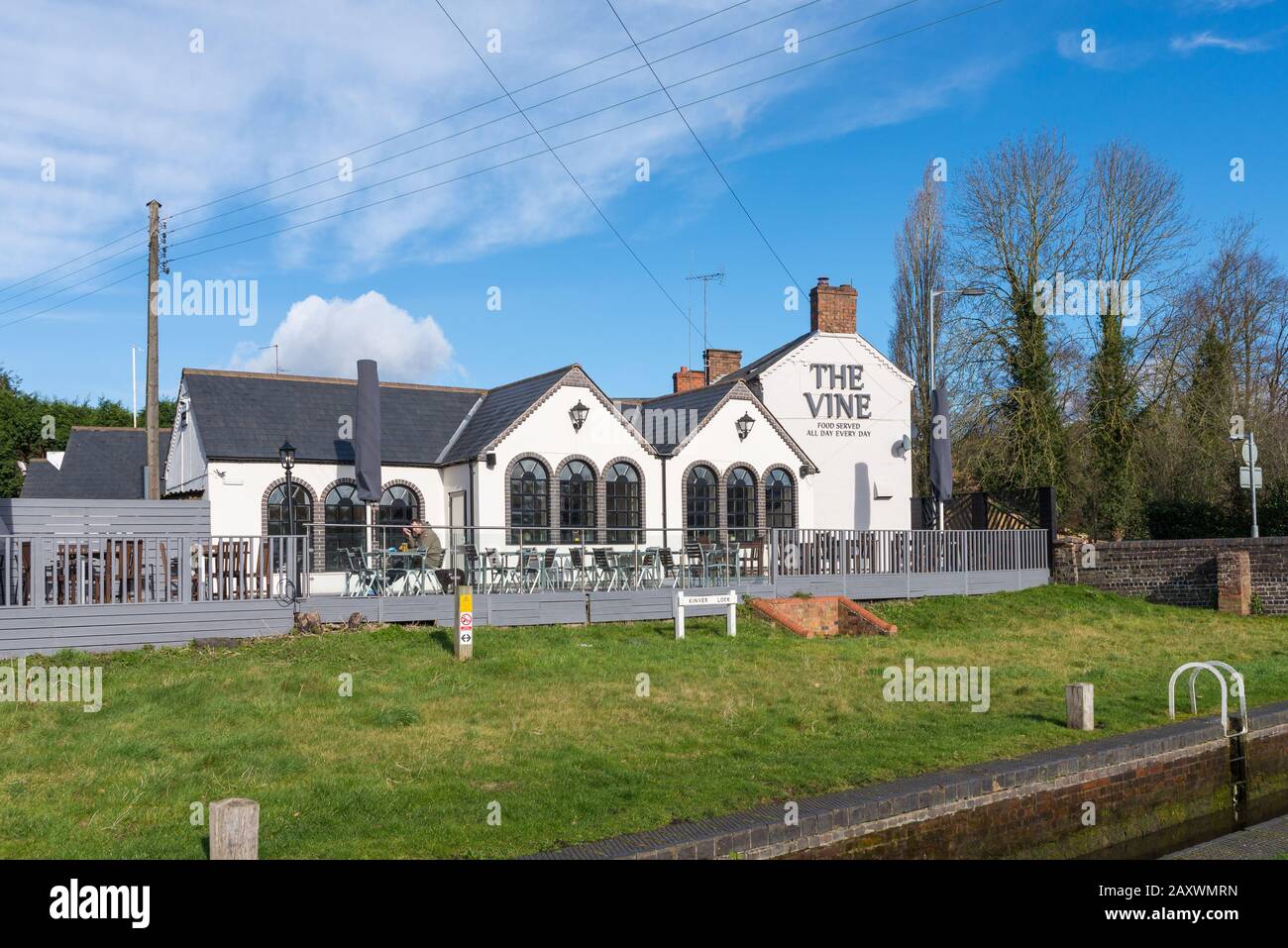 Kinver Lock and The Vine pub on the River Stour at Kinver Lock, South ...