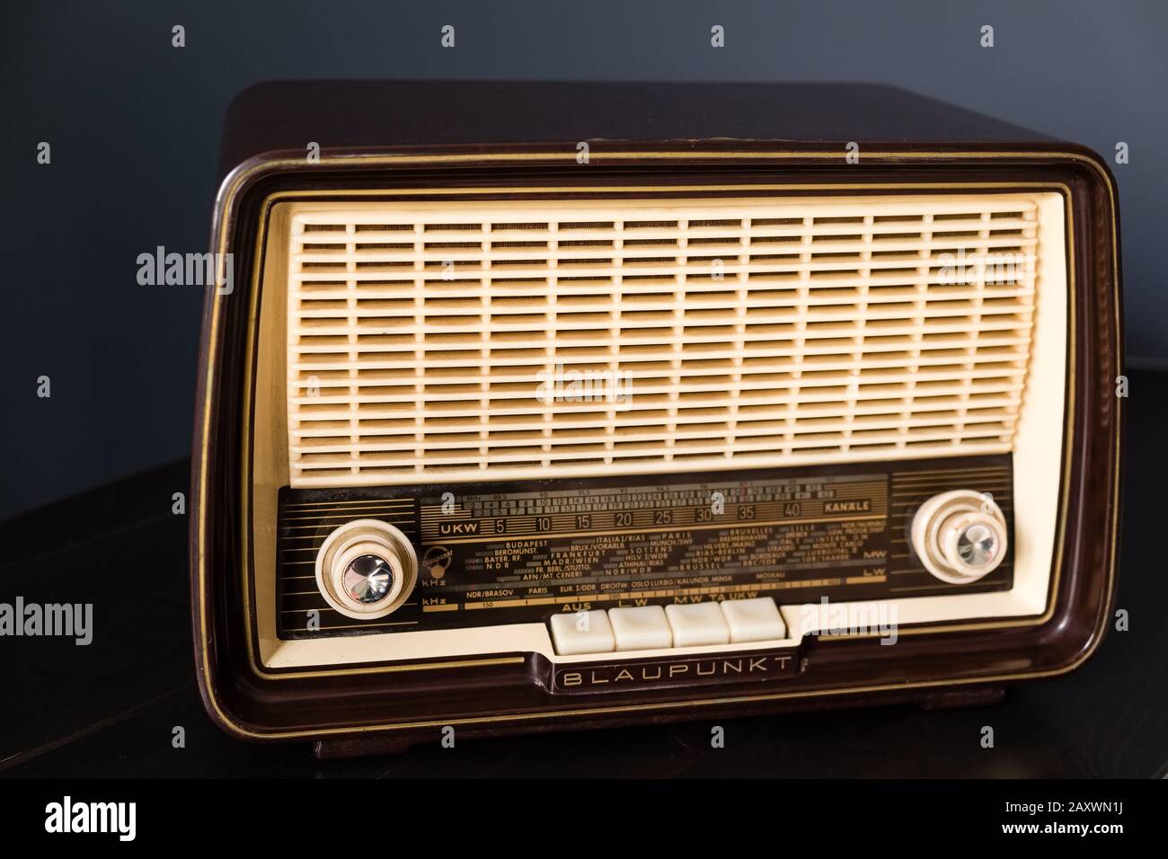 Radio Blaupunkt of the 60s photographed frontally Stock Photo - Alamy