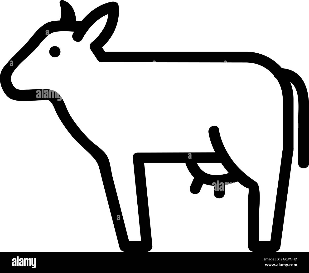 Cow icon vector. Isolated contour symbol illustration Stock Vector ...