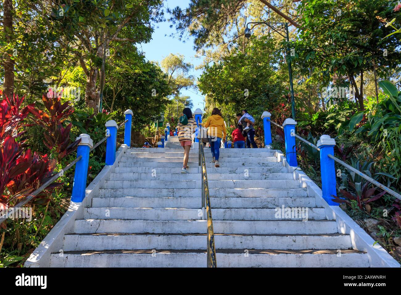 Baguio City, Philippines - December 23, 2019: People Waling Up Stairs ...