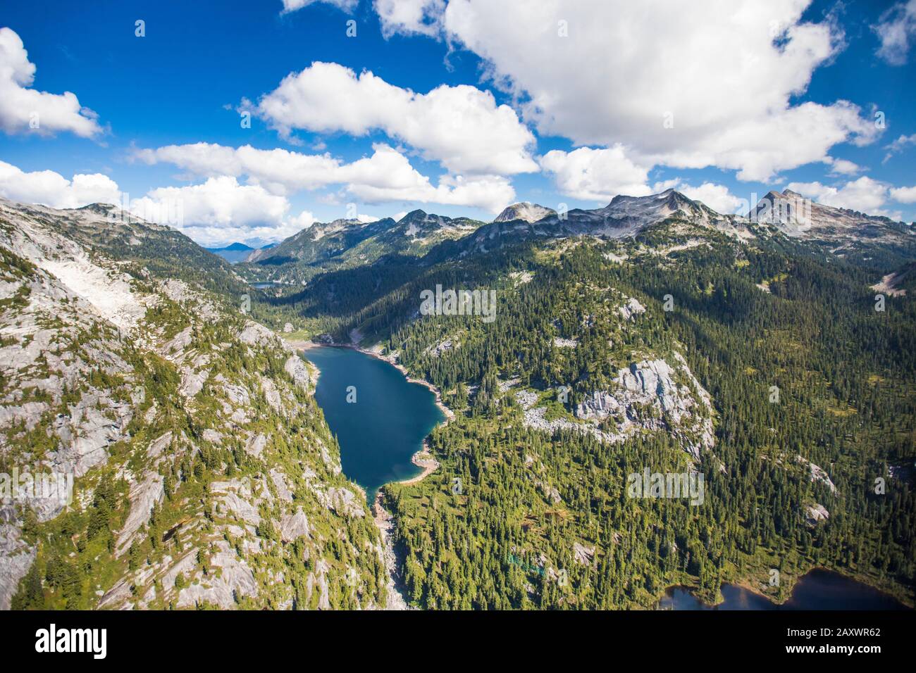 Aerial view of mountain landscape in British Columbia, Canada Stock ...