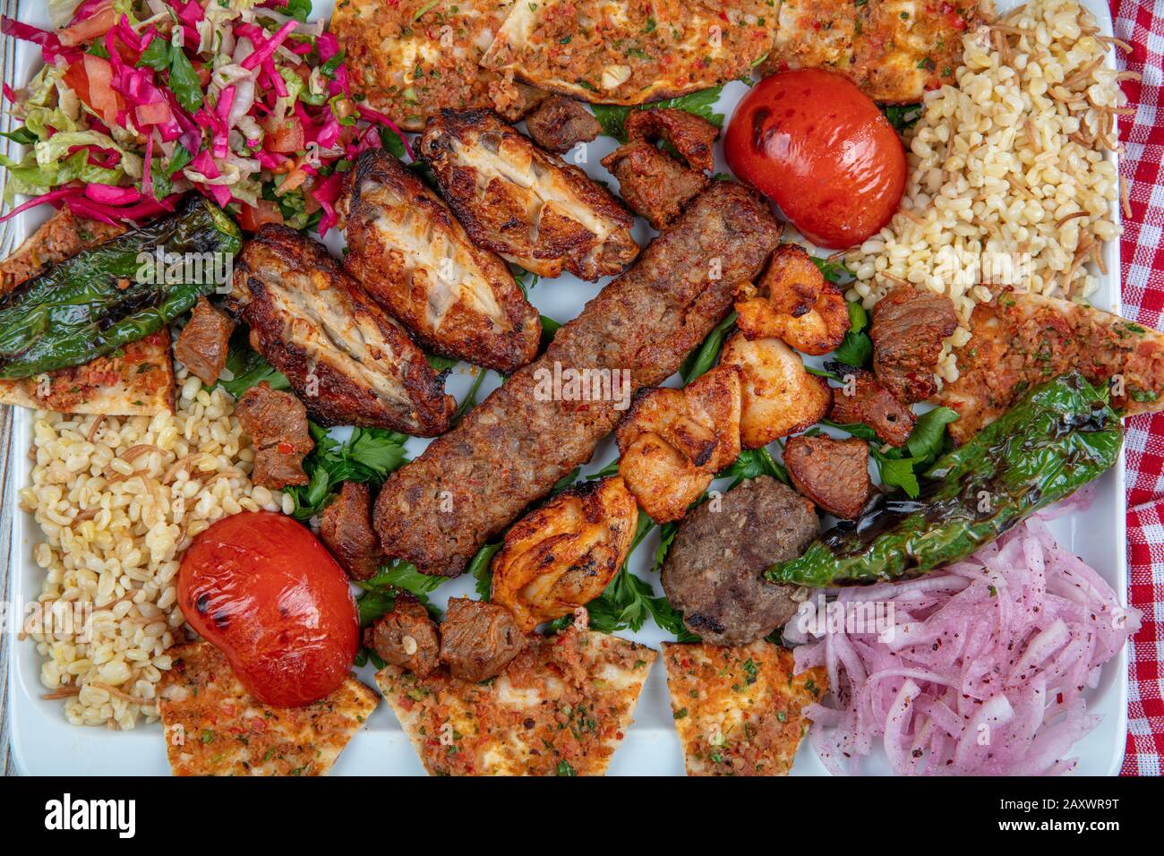 Turkish and Arabic Traditional Ramadan Mix Kebab Plate inside Adana ...