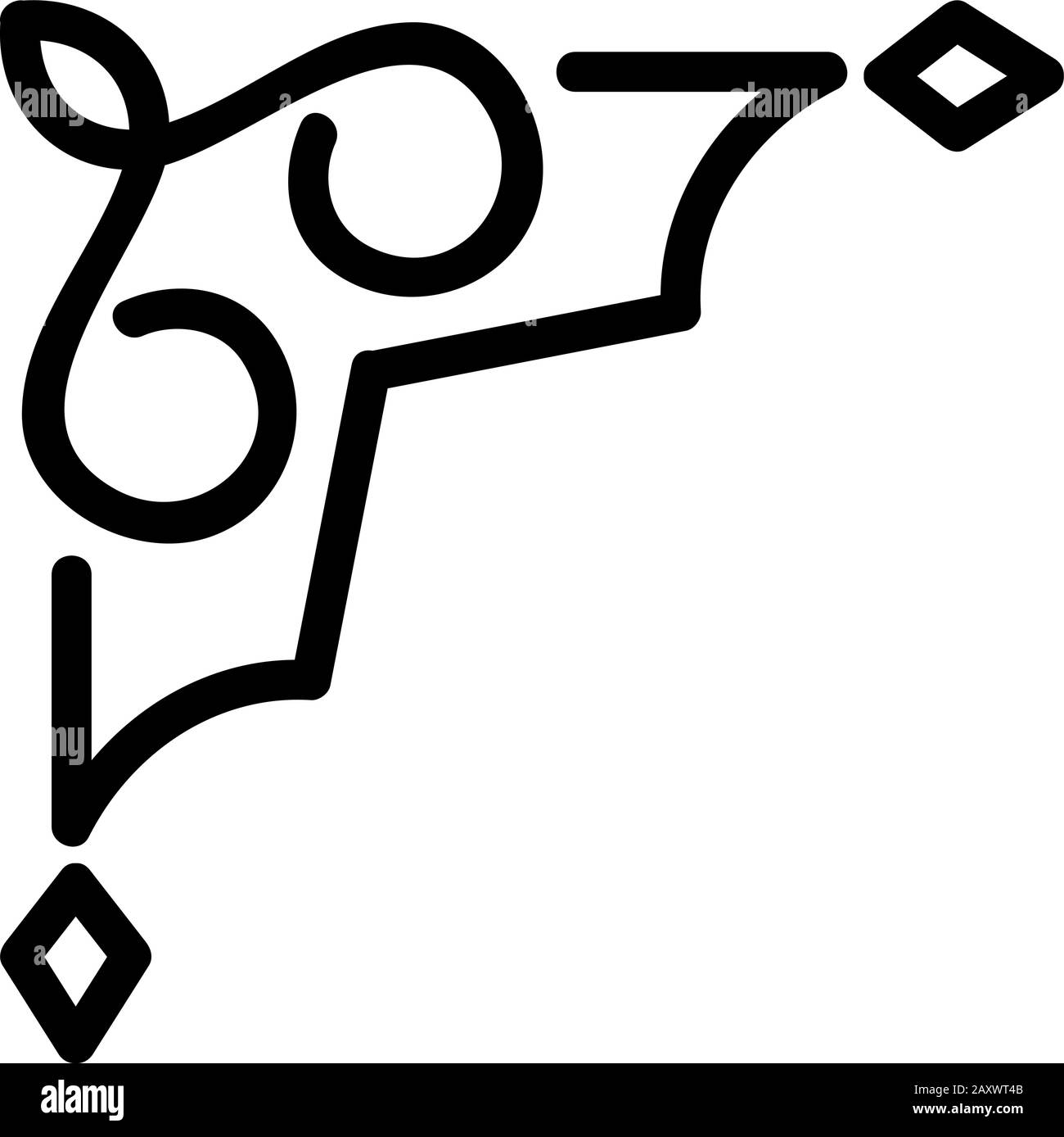 border corner frame is the vector icon. Isolated contour symbol ...