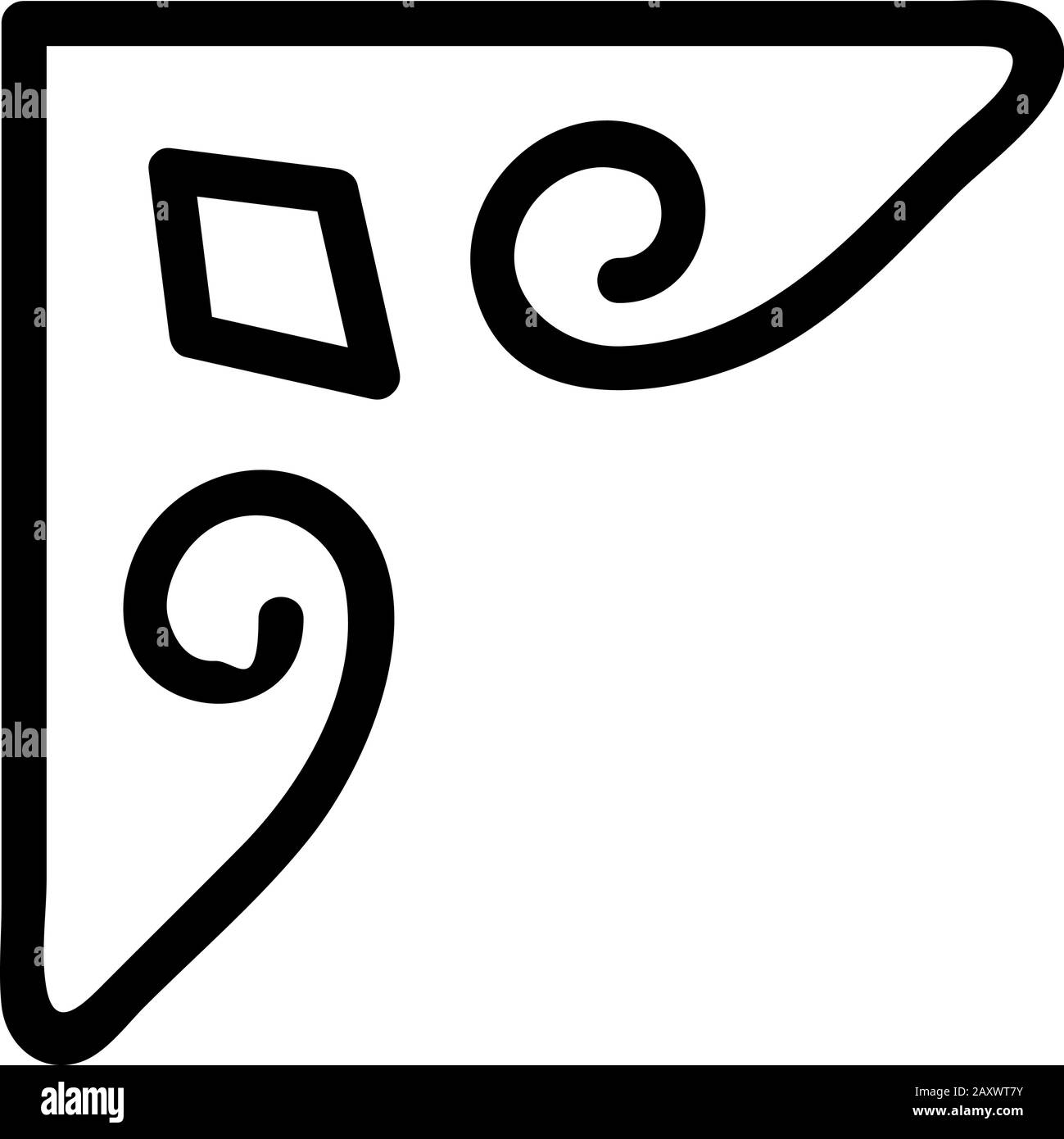 border corner frame is the vector icon. Isolated contour symbol ...