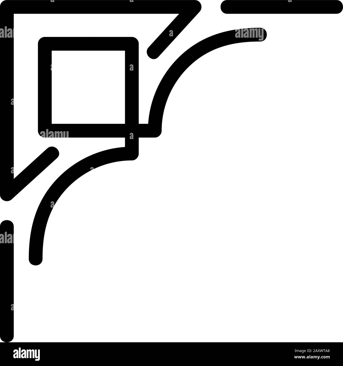 border corner frame is the vector icon. Isolated contour symbol ...