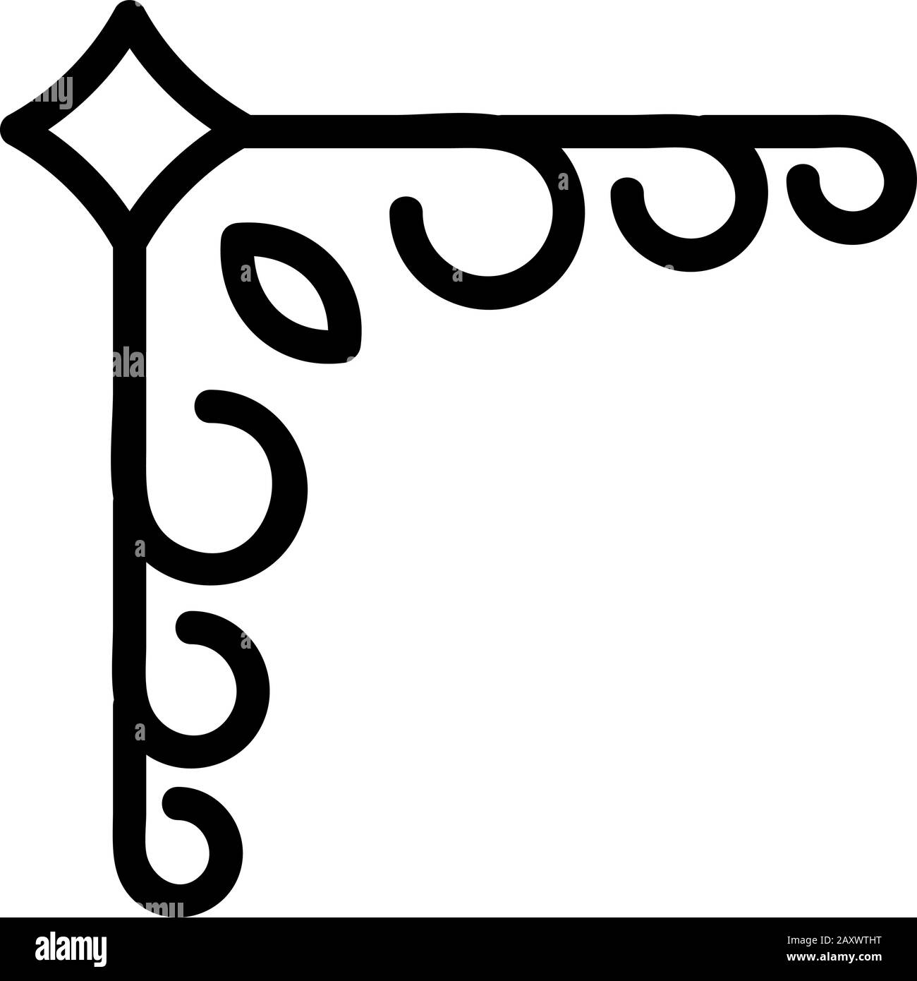 border corner frame is the vector icon. Isolated contour symbol ...