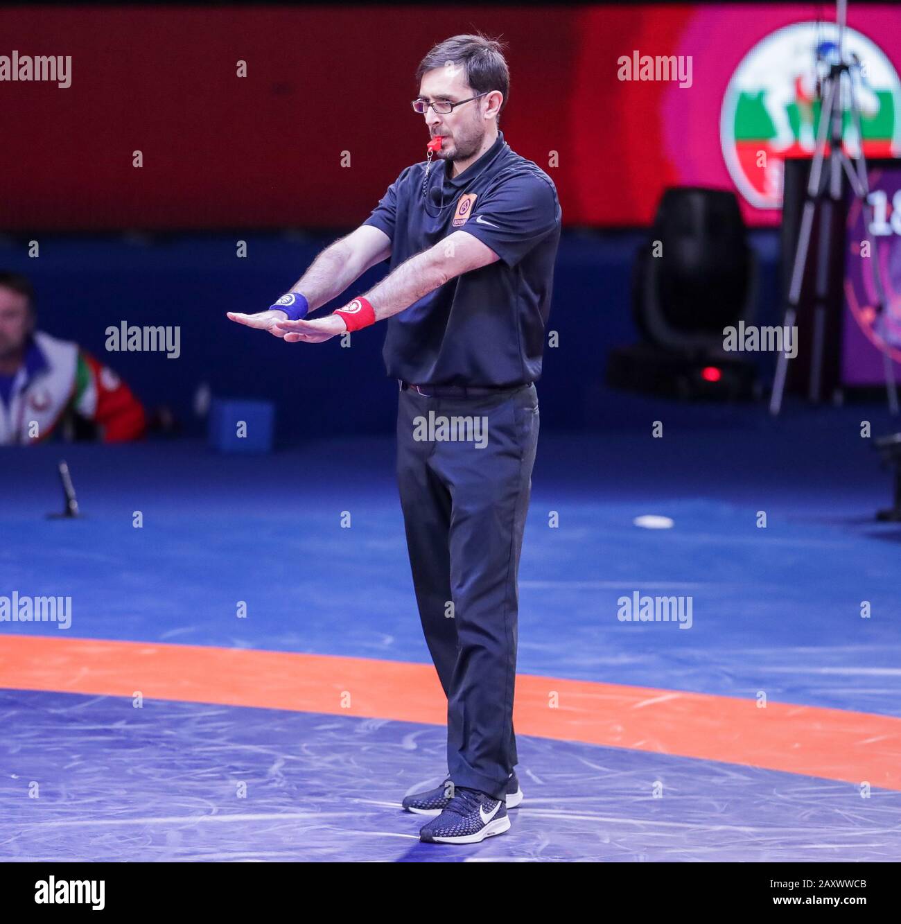 referee uww during Wrestling Greco-Roman European Senior Championship ...