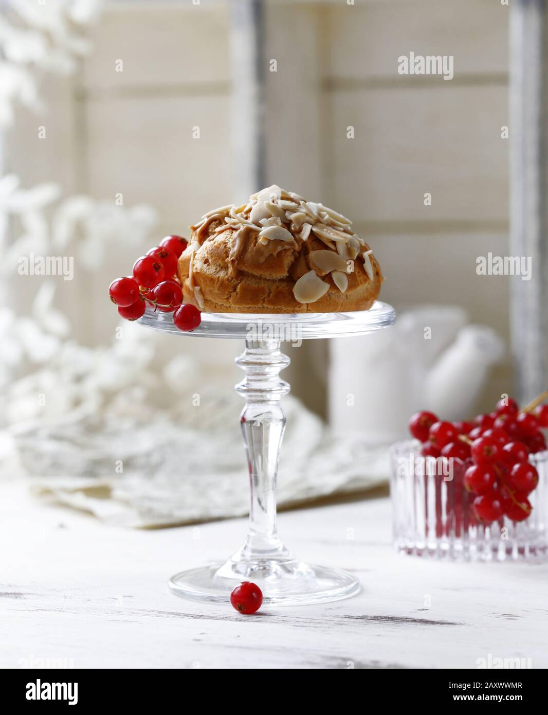 French pastries of choux pastry eclairs Stock Photo - Alamy
