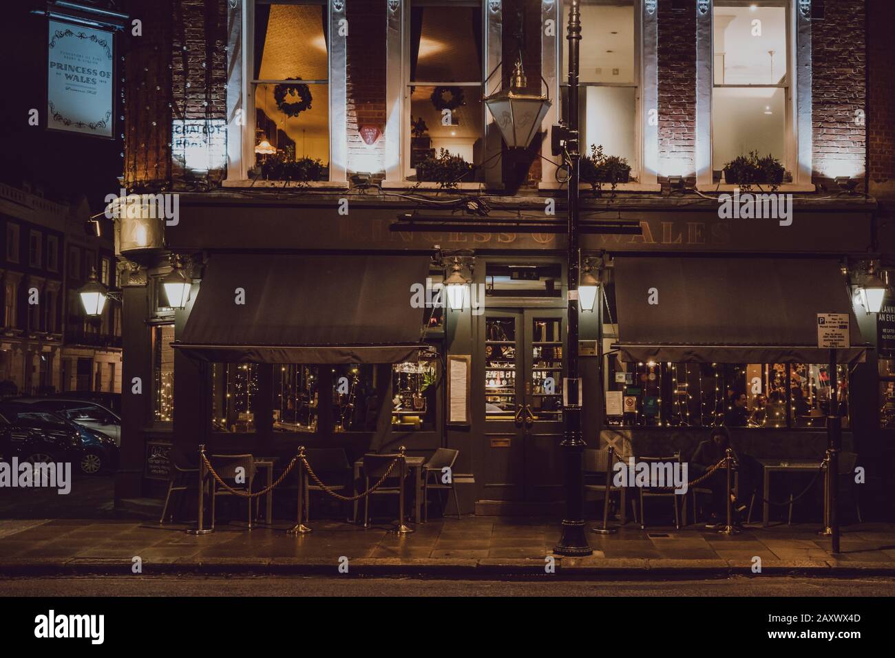 London, UK - November 26, 2019: Facade of the Princess of Wales pub in ...