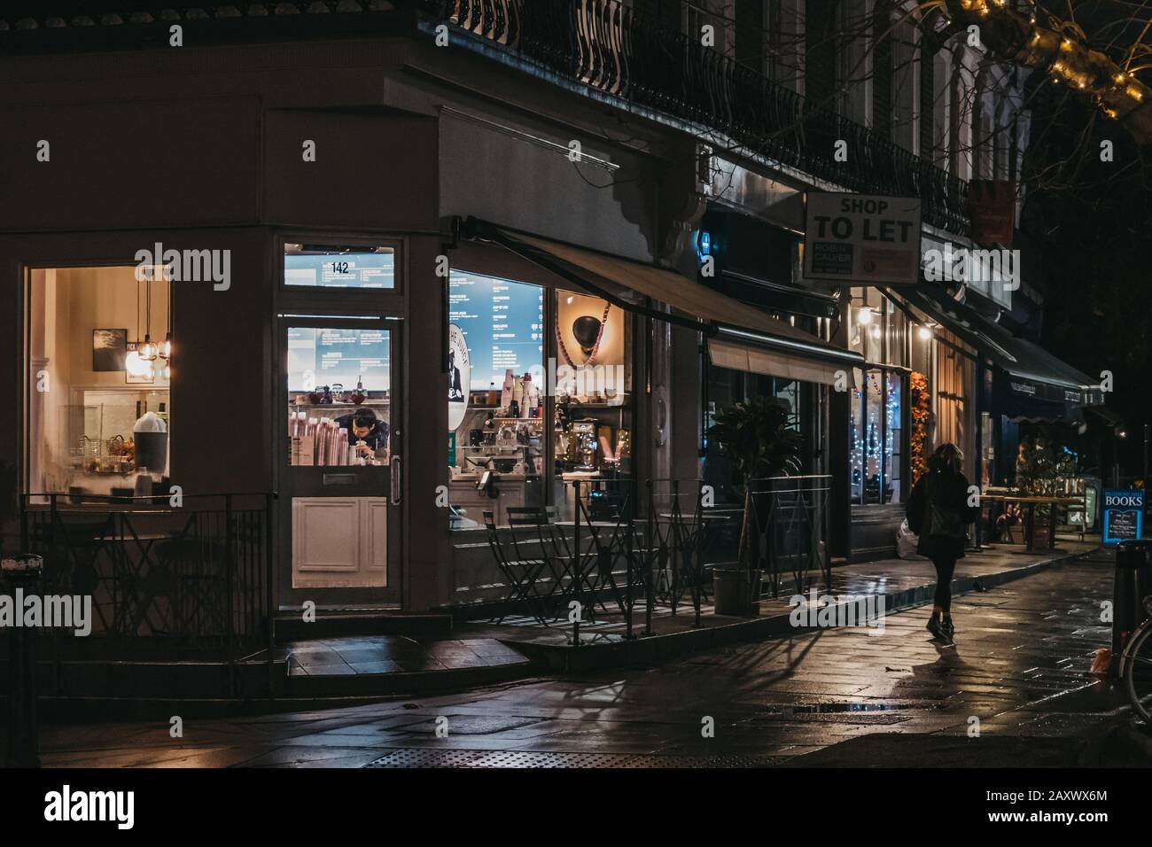 London, UK - November 26, 2019: Row of cafes and shops in Primrose Hill ...