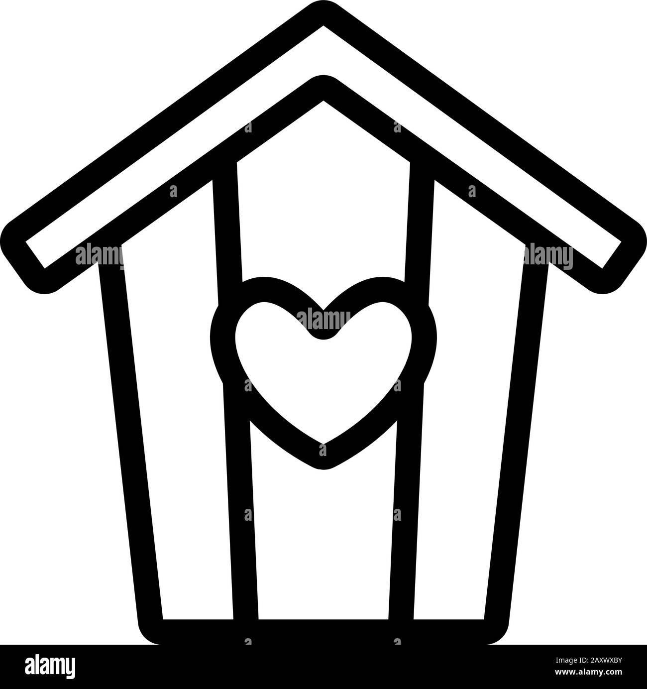 bird house Icon vector. Isolated contour symbol illustration Stock ...